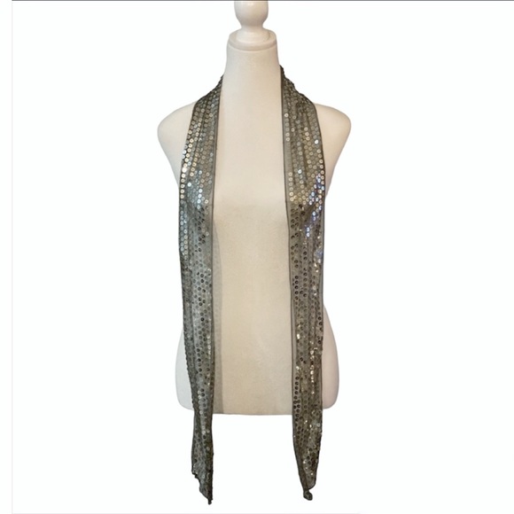 Accessories | Silver Sequin Scarf | Poshmark